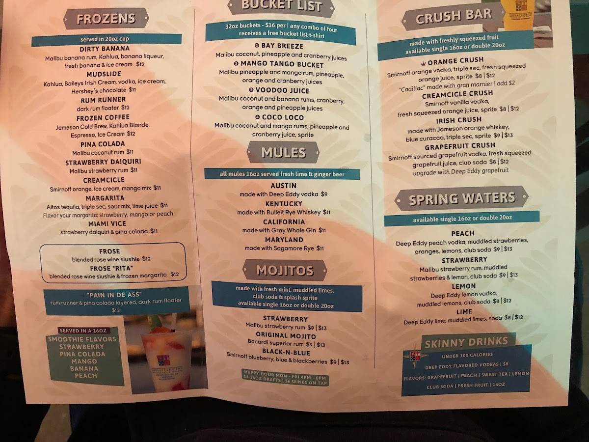 Menu at Chesapeake Inn Restaurant & Marina, Chesapeake City