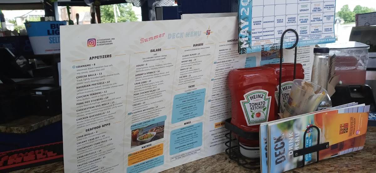 Menu at Chesapeake Inn Restaurant & Marina, Chesapeake City