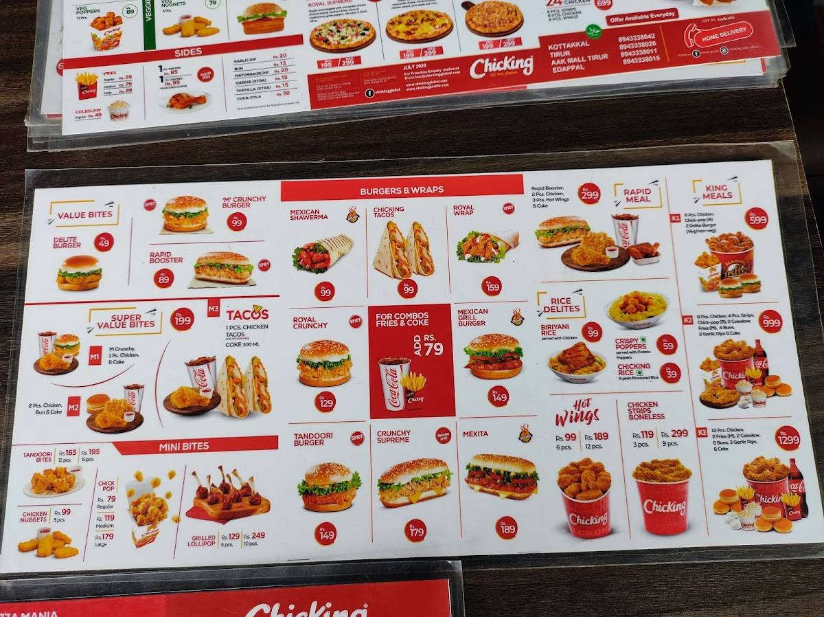 Menu at ChicKing, Edappal