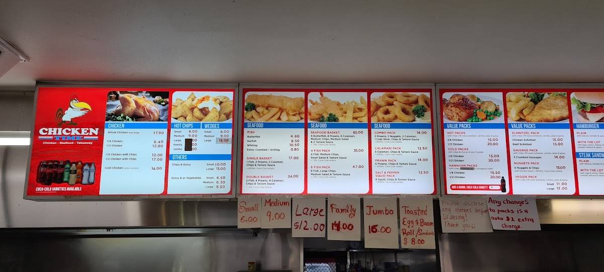Menu at Chicken Time Norwood fast food, Norwood, 65 The Parade