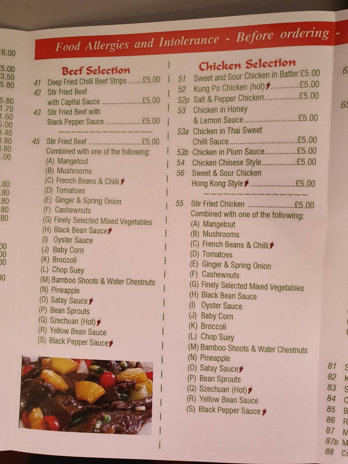 Menu at Chinatown fast food, Ringwood