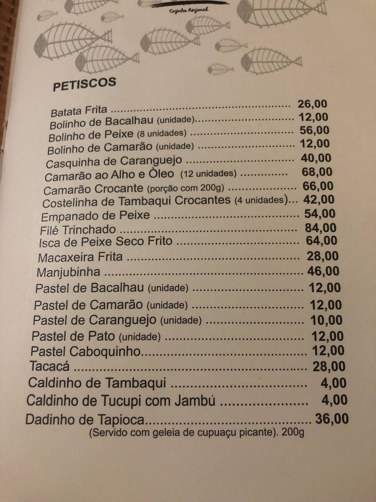 Menu em Choupana Cozinha Regional restaurante, Manaus