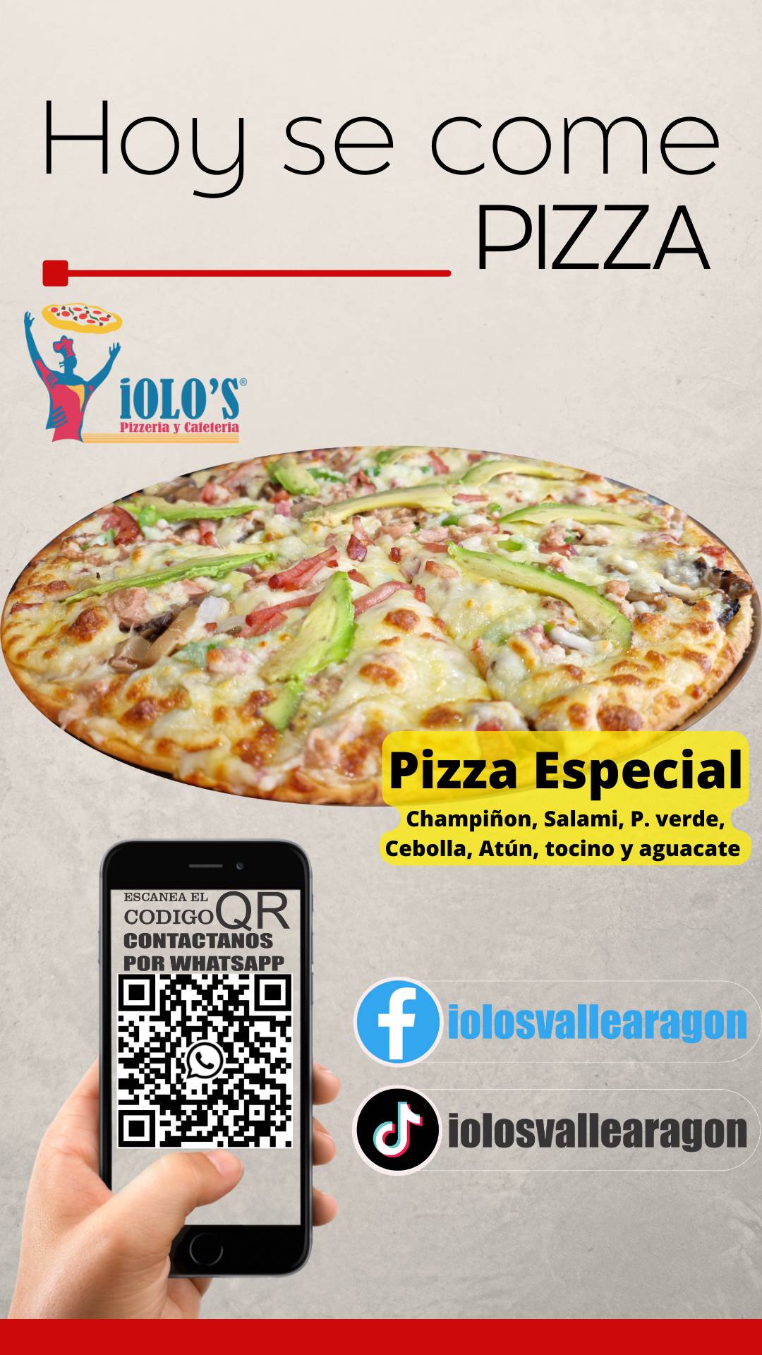Carta del restaurante iolo’s Pizza (sucursal valle), Nezahualcóyotl