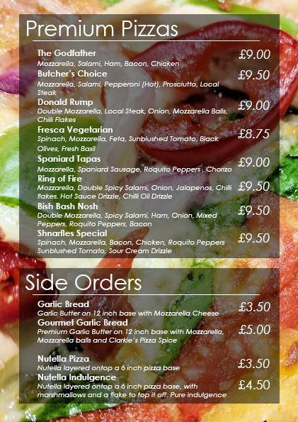 Menu at Clarks Bakery, Dundee, Unit 3 Annfield Row Annfield Road