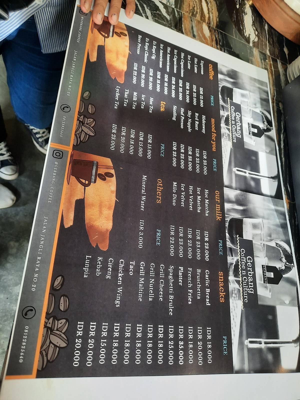 Menu at Culture Coffee Jangli restaurant, Semarang