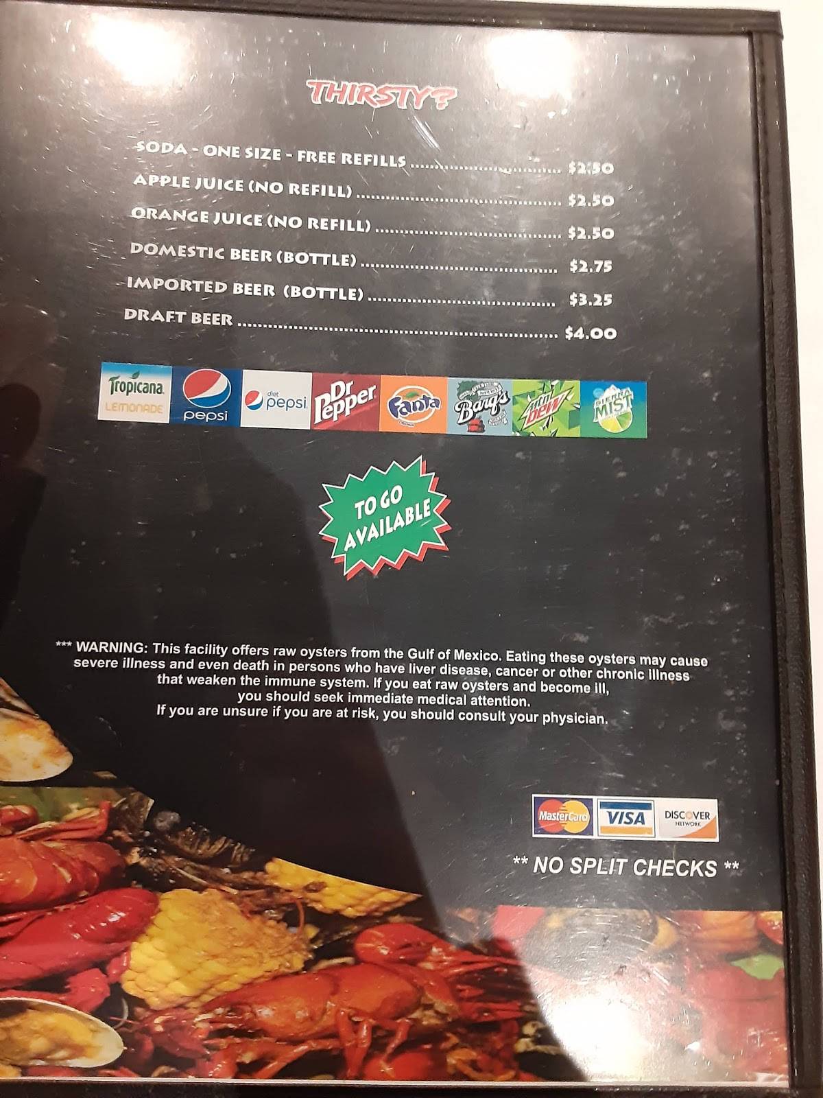 Menu at Juicy Crawfish & Seafood restaurant, College Station