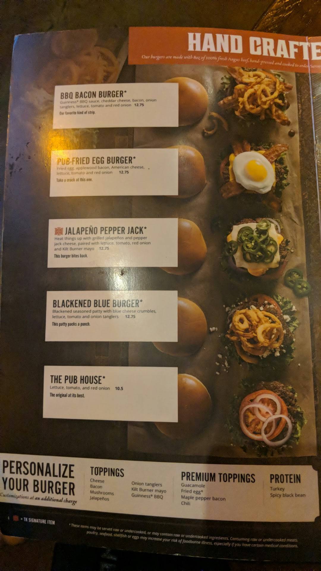 Menu at Tilted Kilt pub & bar, Colonial Heights