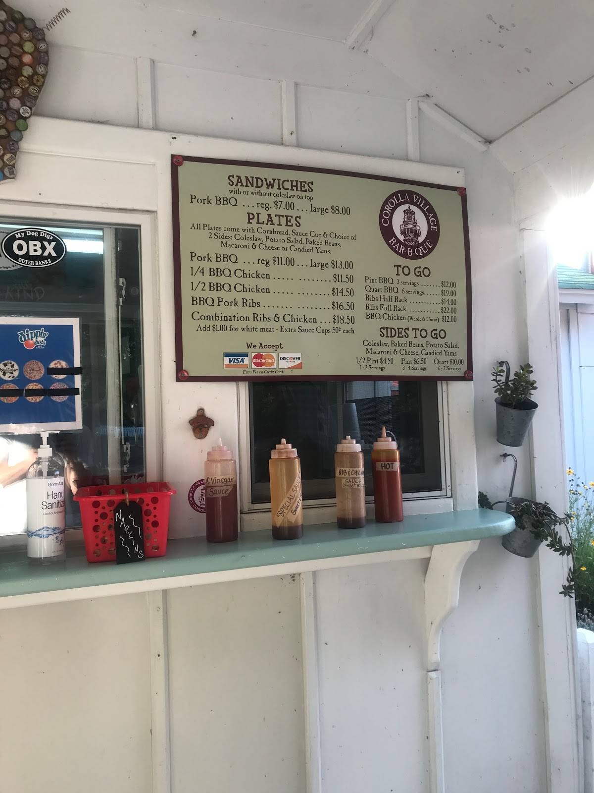 Menu at Corolla Village Barbecue, Corolla