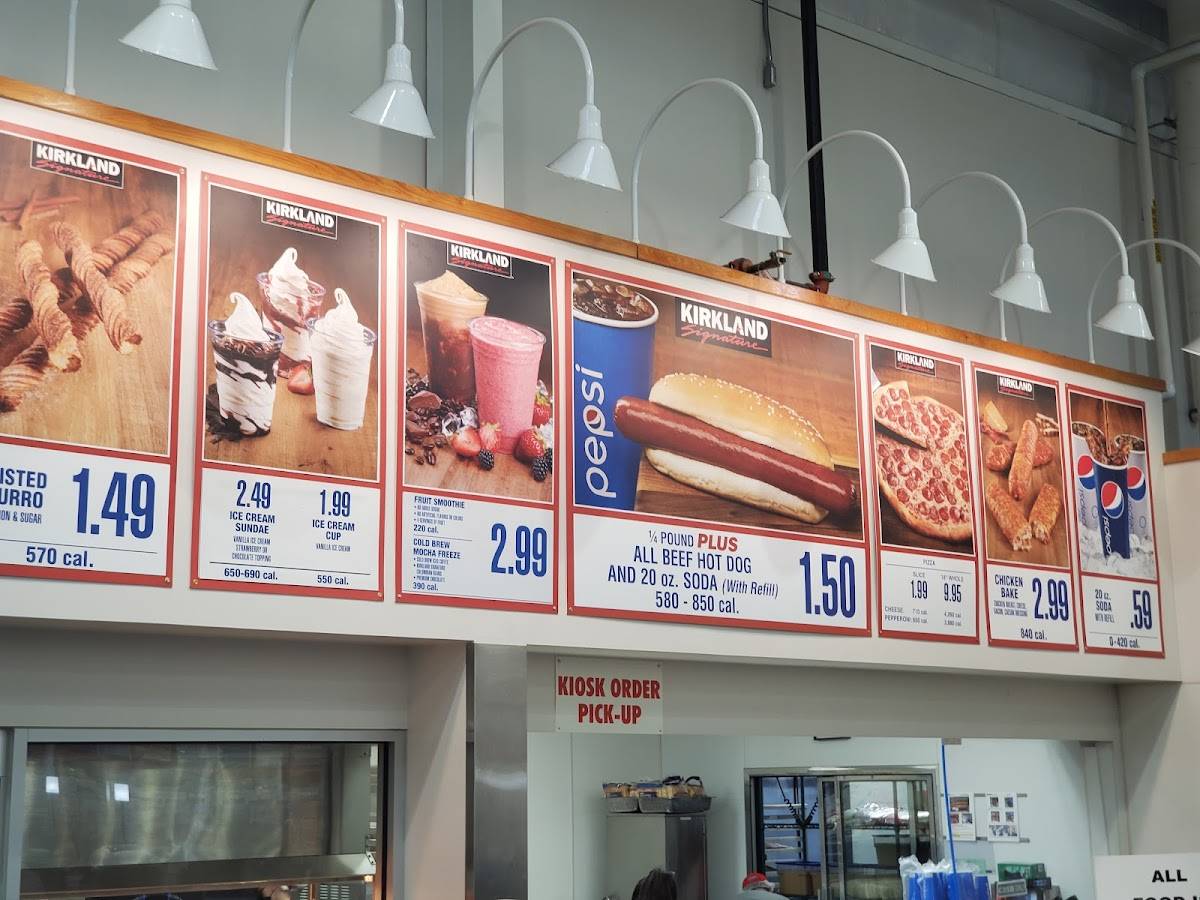 Carta de cafetería Costco Food Court, Covington