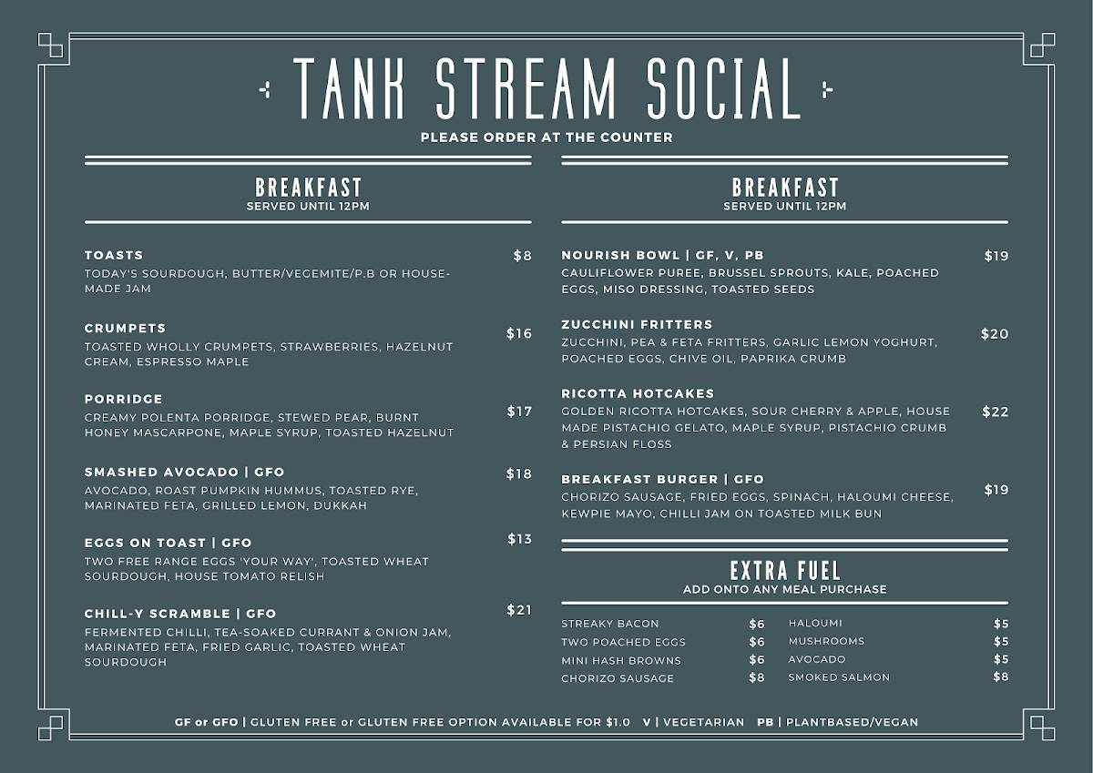 Menu at Crema Coffee Garage cafe, Enoggera