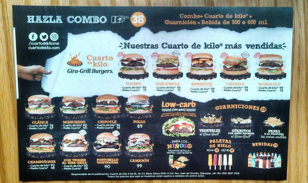 Carta del restaurante Cuarto De Kilo, Zapopan, Av. Enrique Ladrón del ...