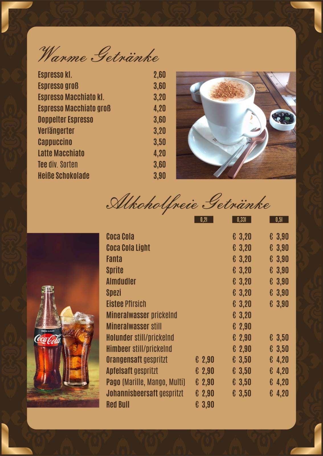 Speisekarte von Da Jacco restaurant, Innsbruck