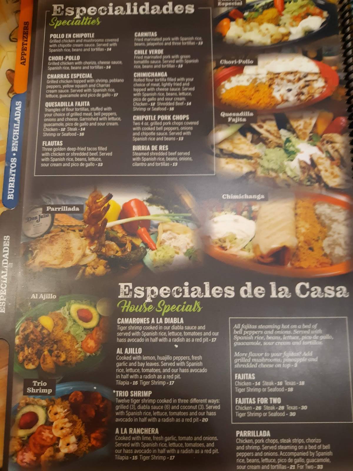 Menu at Anna's Cocina & Tequila restaurant, Devils Lake