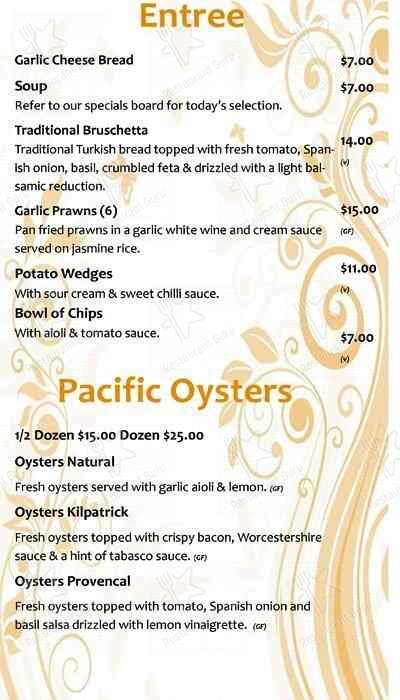 Menu at Diamond Creek Hotel restaurant, Diamond Creek, 29 Main ...