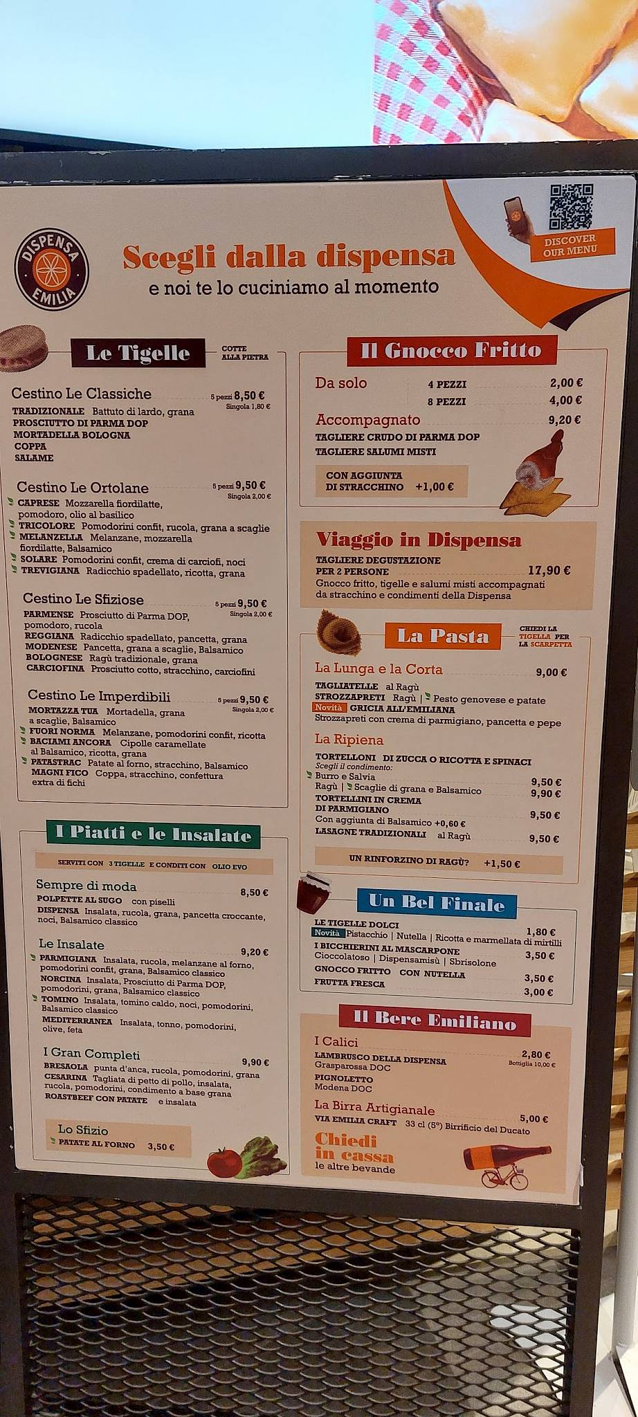 Carta del restaurante Dispensa Emilia_Rimini Le Befane, Rimini