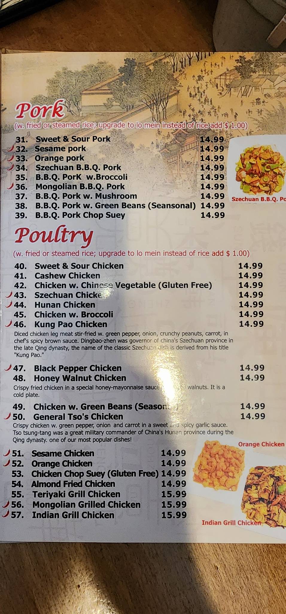 Menu at Dragon Village restaurant, Colville