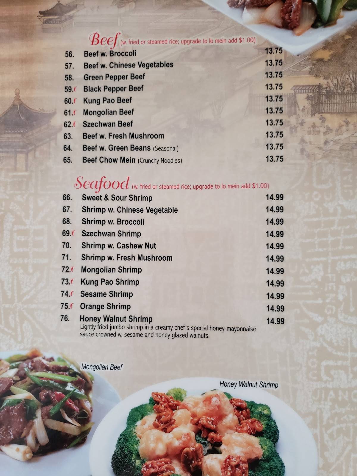 Menu at Dragon Village restaurant, Colville