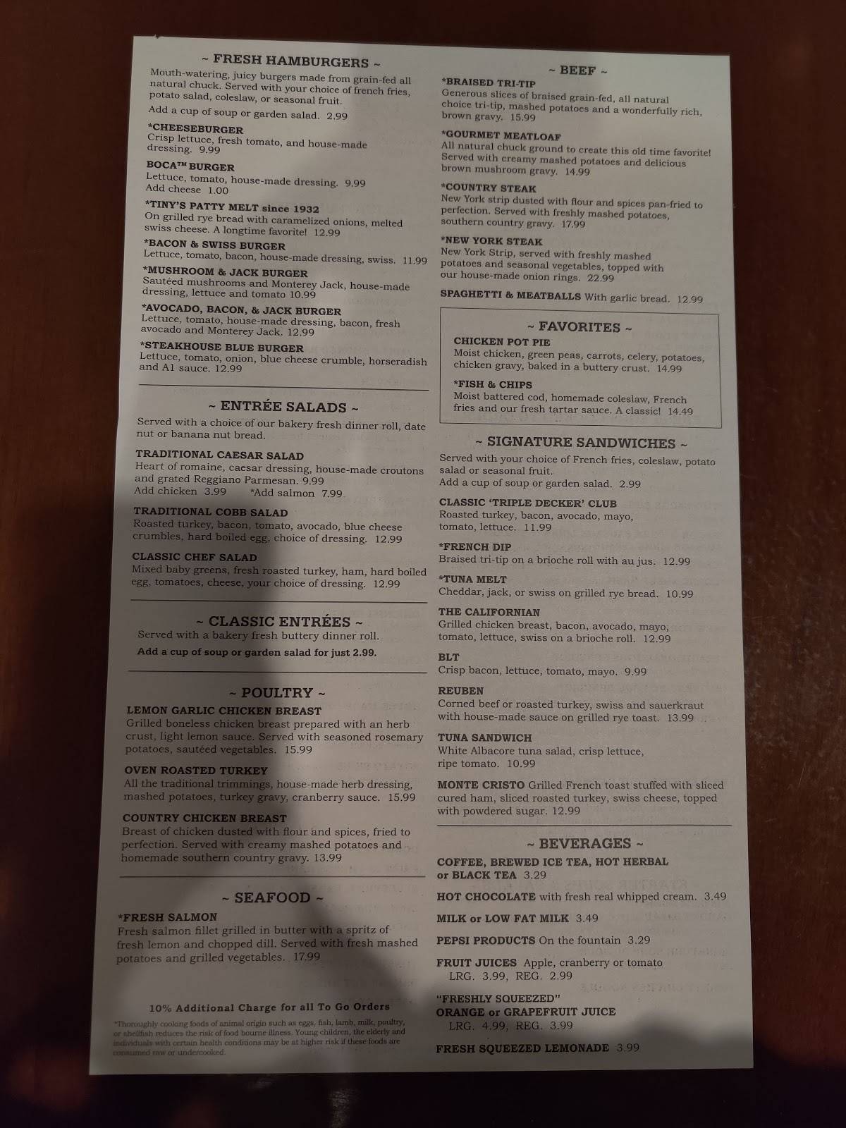 Menu at Du-par's Restaurant and Bakery, Las Vegas