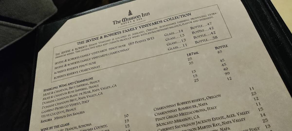Menu at Duane's Prime Steaks & Seafood steakhouse, Riverside