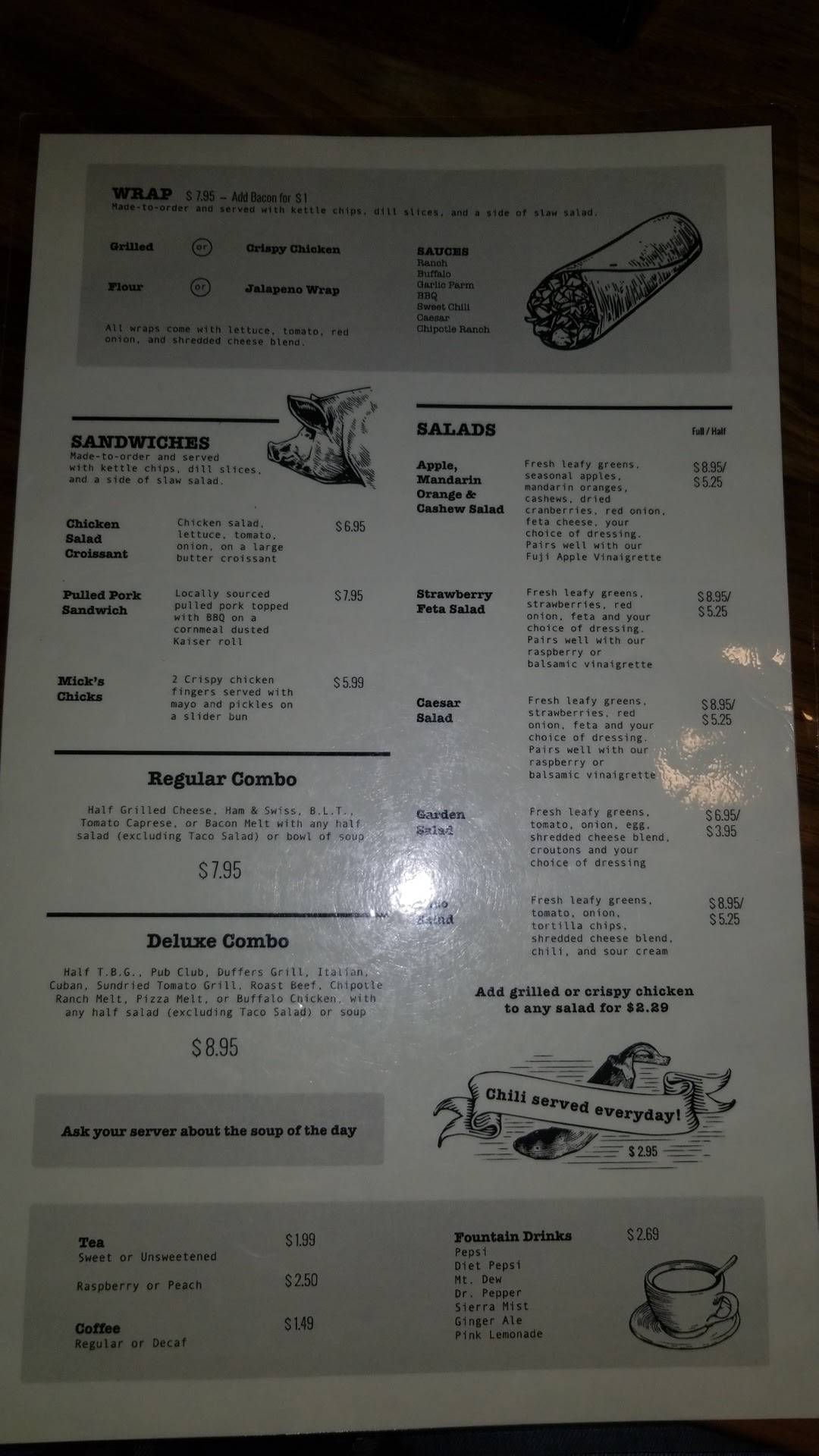 Menu at Duffer's Restaurant And Pub, Fredericktown