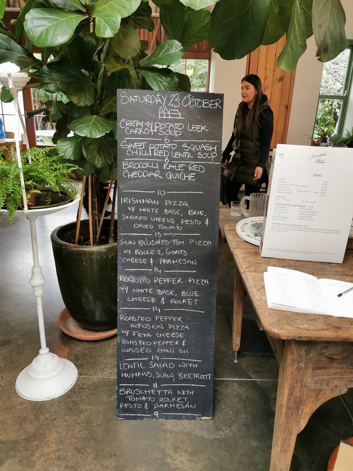 Menu at Strandfield cafe, Dundalk