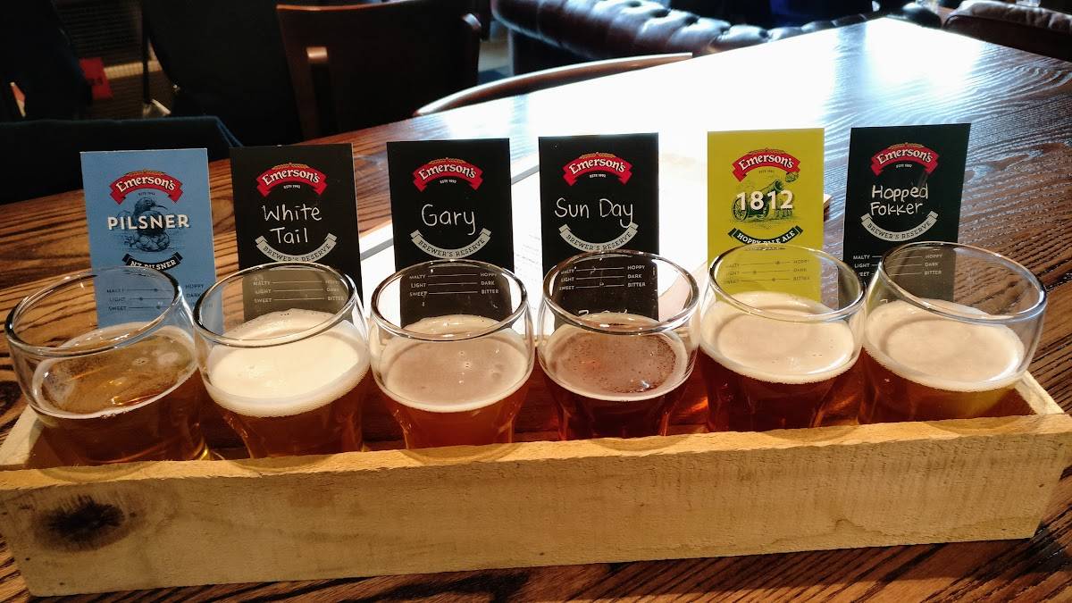 Menu at Emerson's Brewery pub & bar, Dunedin