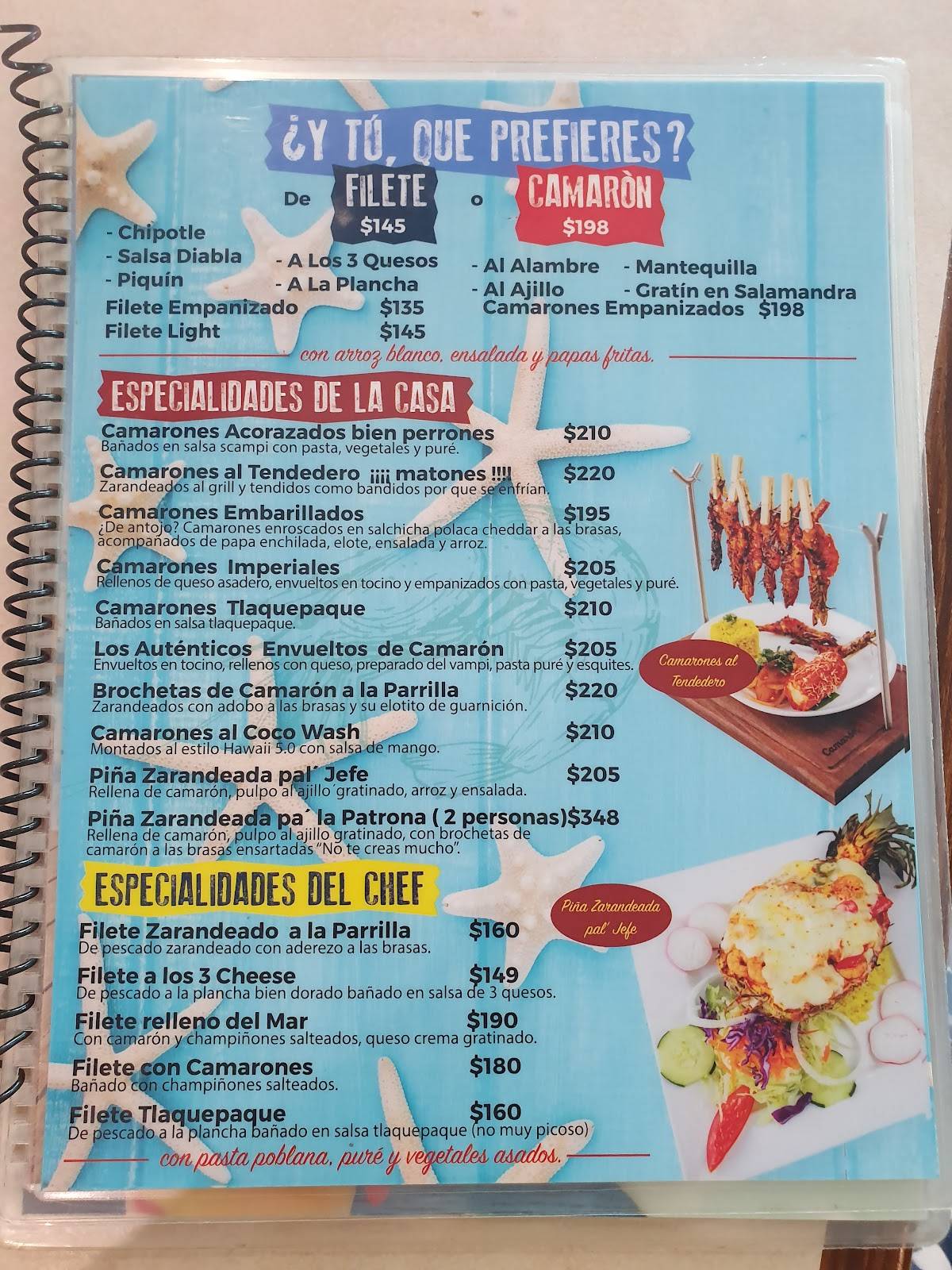 Carta del restaurante El Camarón, San Nicolás del los Garza, Av ...