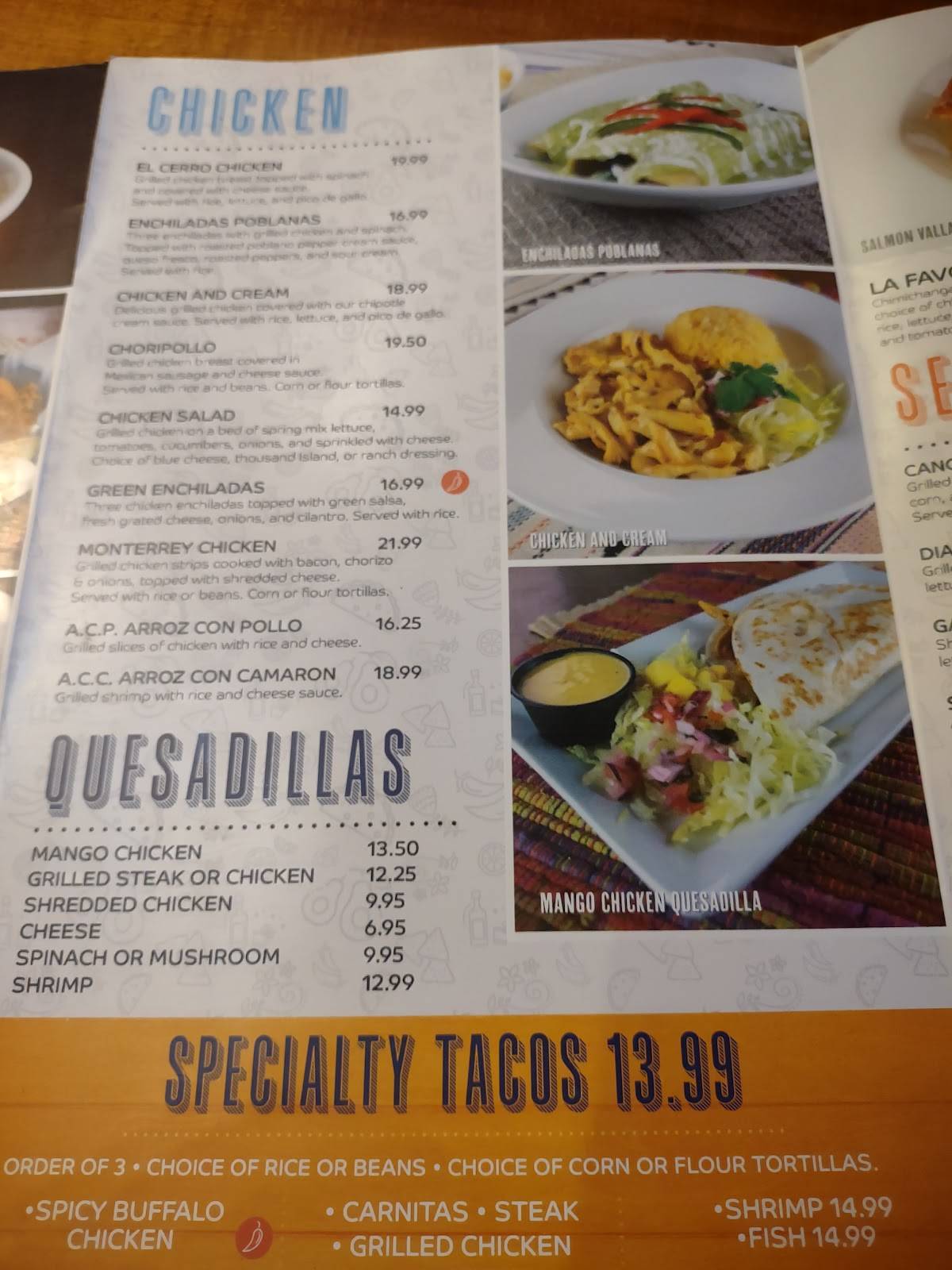 Menu at El Cerro Mexican Bar & Grill, Myrtle Beach, 29th Ave N