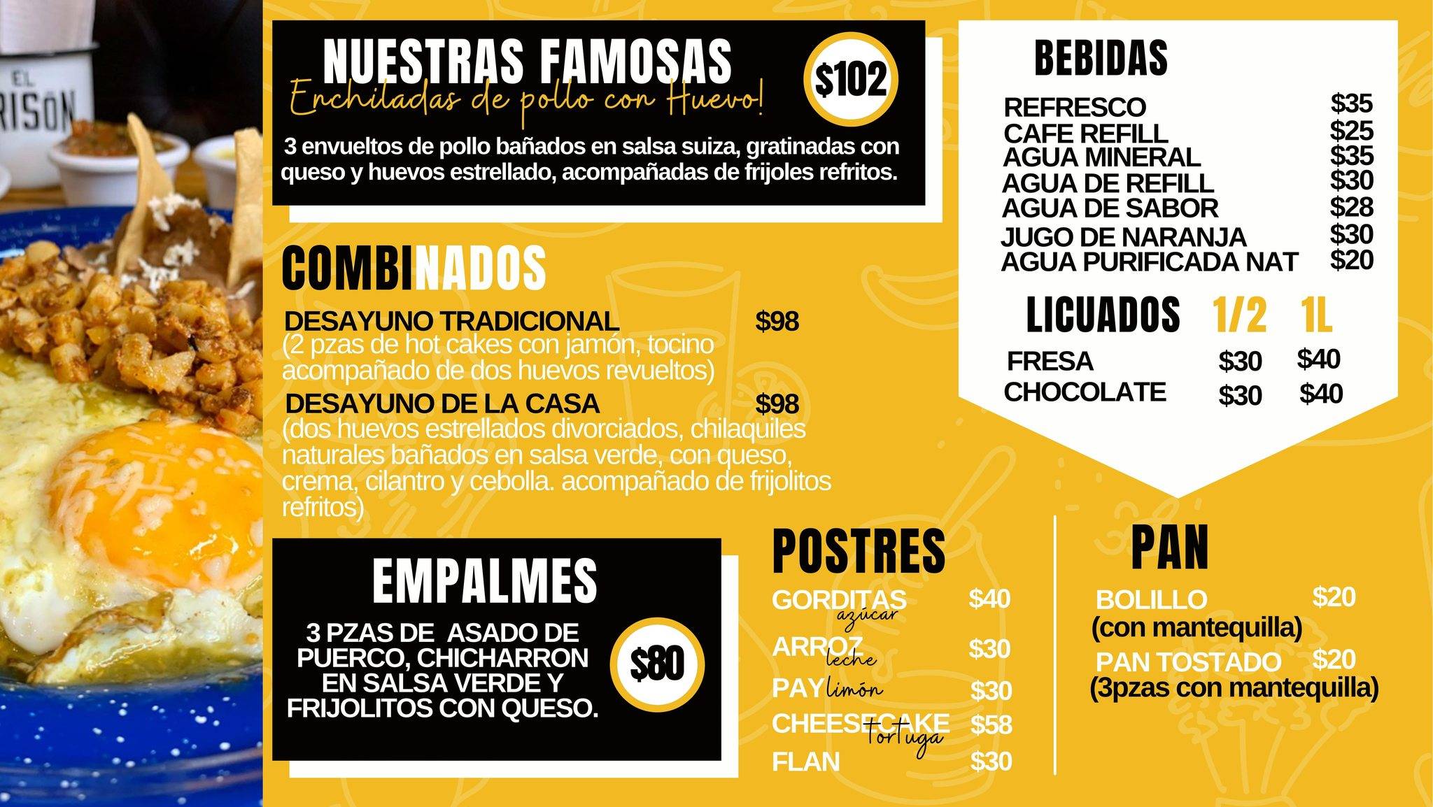 Carta de El Frison Restaurante, Apodaca, Carlos Salinas de Gortari 650