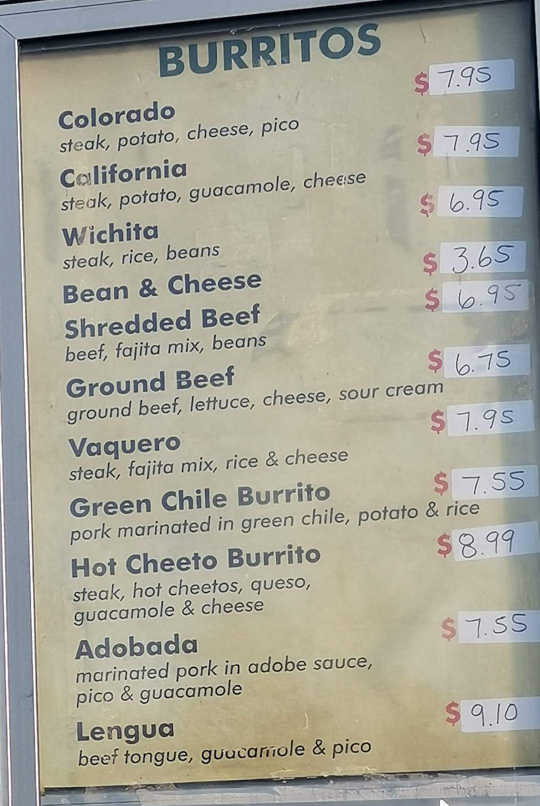 Menu at El Ricardo’s Mexican Restaurant, Wichita