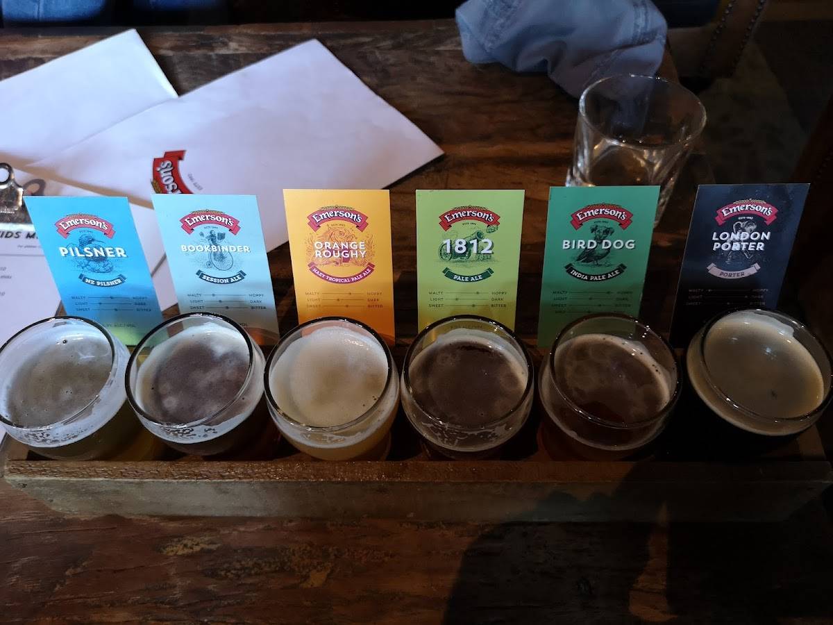 Menu at Emerson's Brewery pub & bar, Dunedin