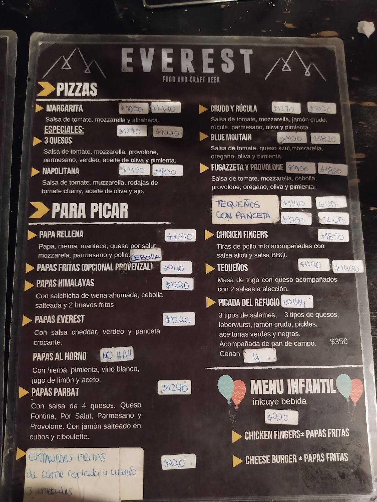Carta del restaurante Everest BA Martinez - food and craft beer, Buenos ...