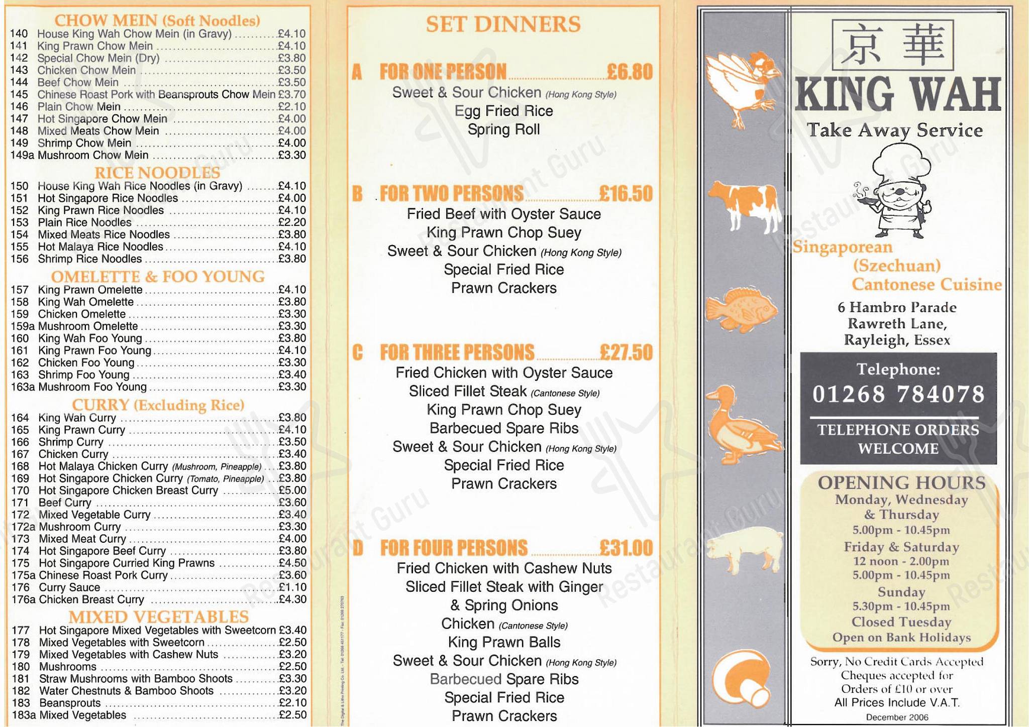 Menu at The Royal Taste Hockley fast food, Hockley