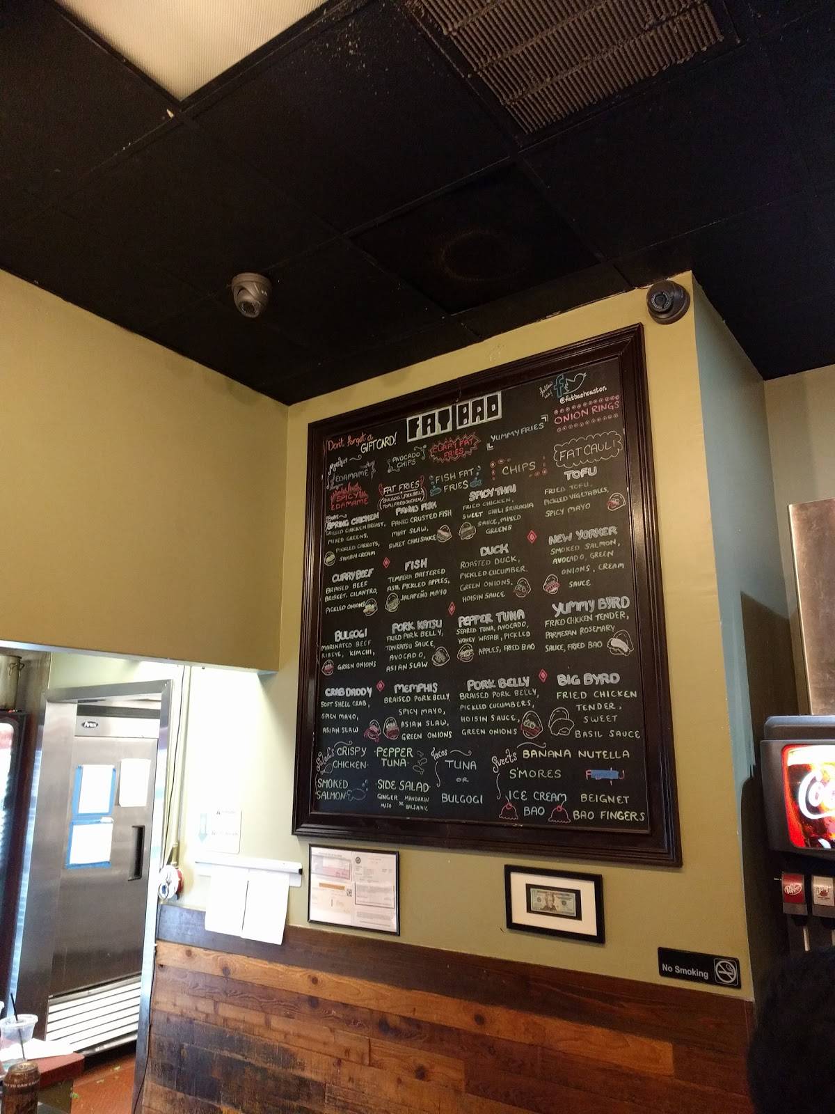 Menu at Fat Bao restaurant, Houston, Kirby Dr