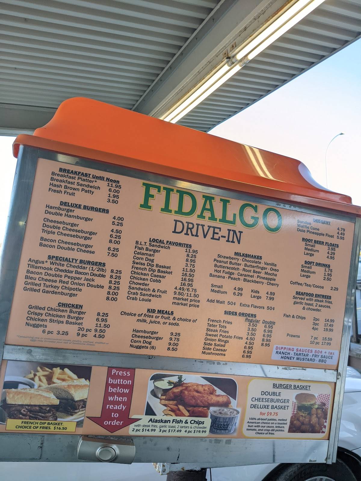 Menu at Fidalgo Drive-In fast food, Anacortes