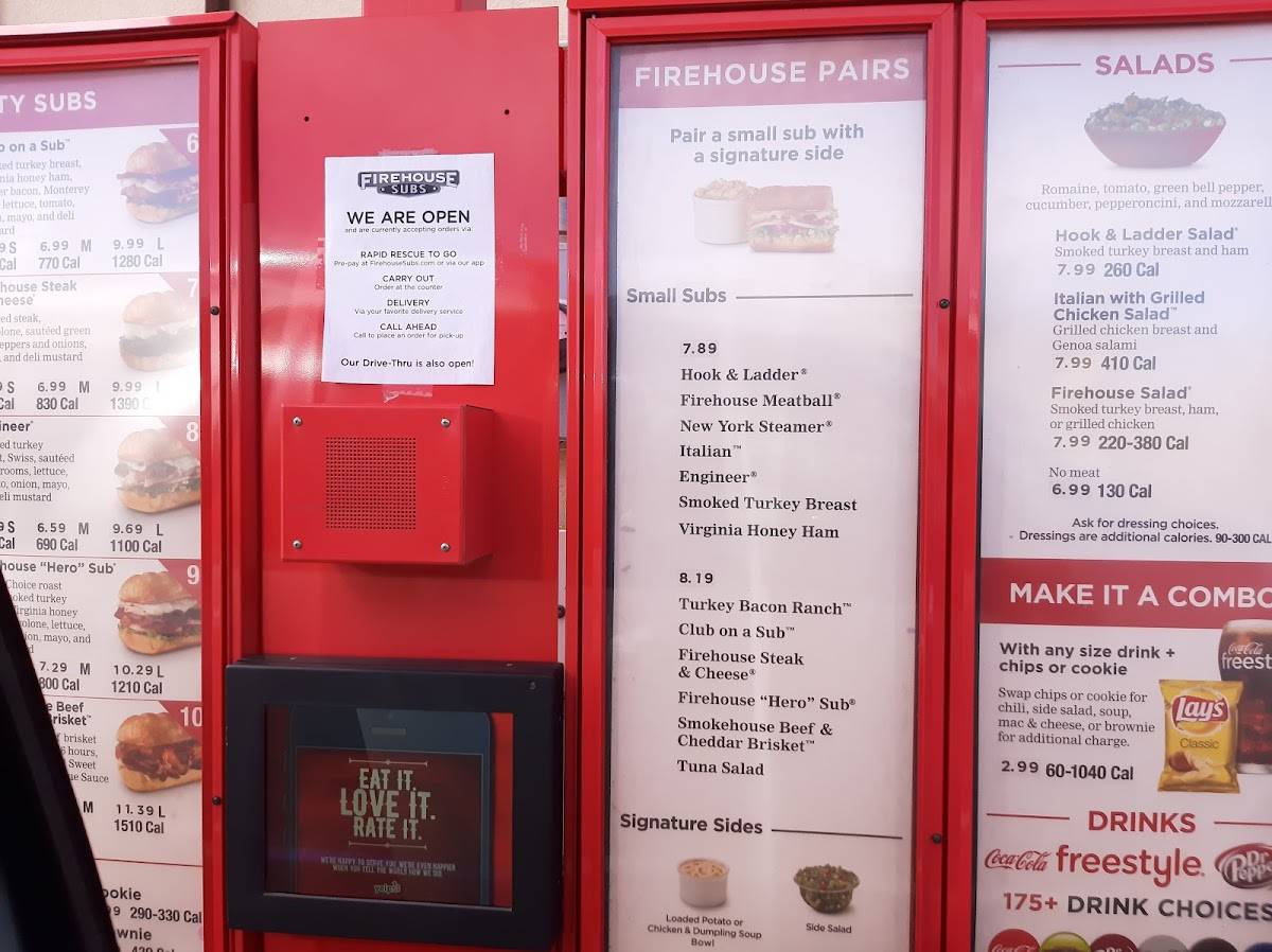 Menu at Firehouse Subs Wolfin Square fast food, Amarillo