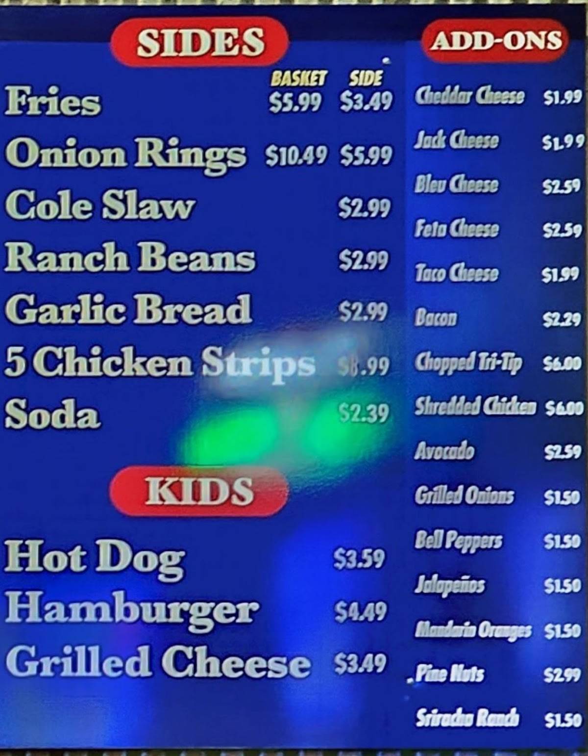Menu at Firestone Grill BBQ, San Luis Obispo