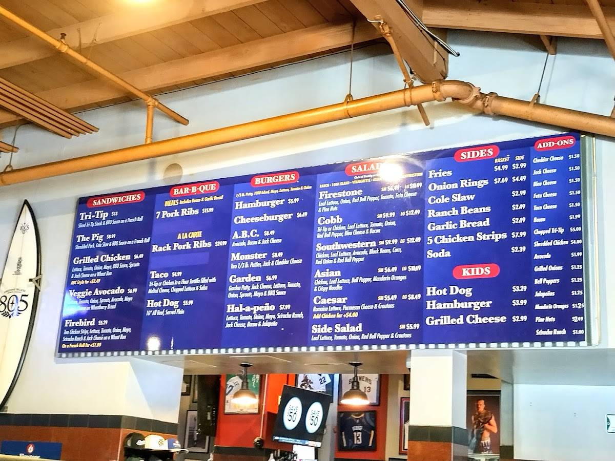 Menu at Firestone Grill BBQ, San Luis Obispo