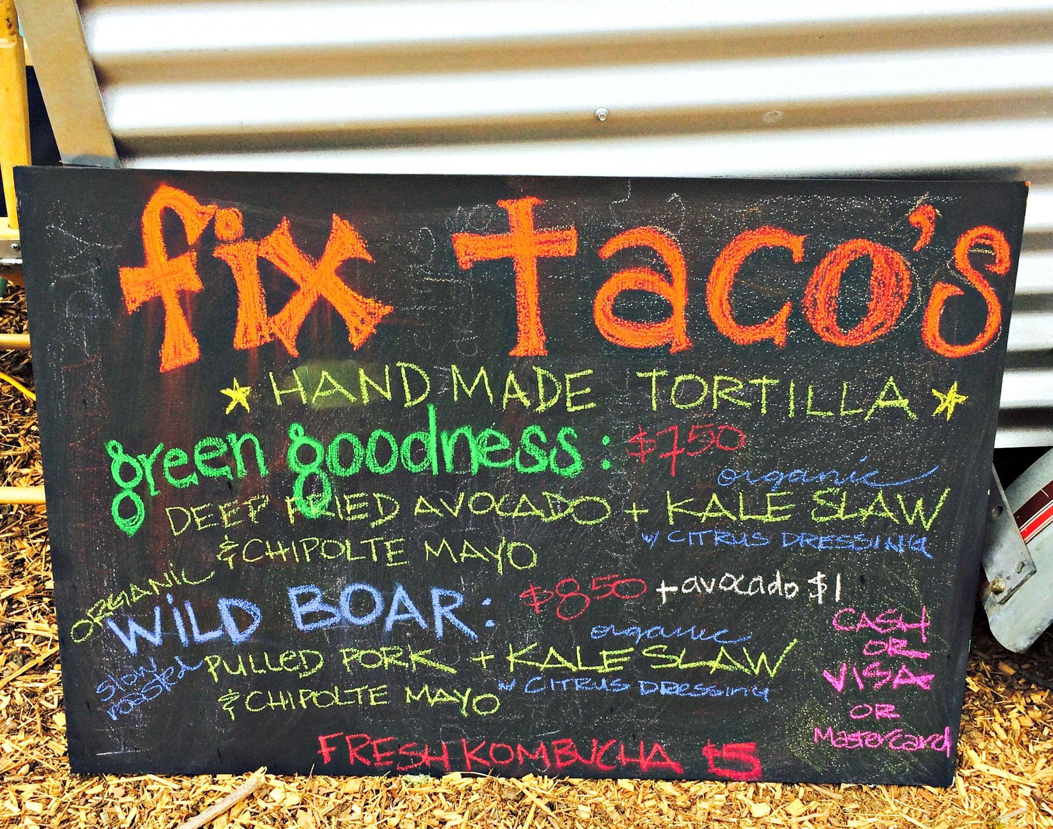 Carta del restaurante Fix, Canada