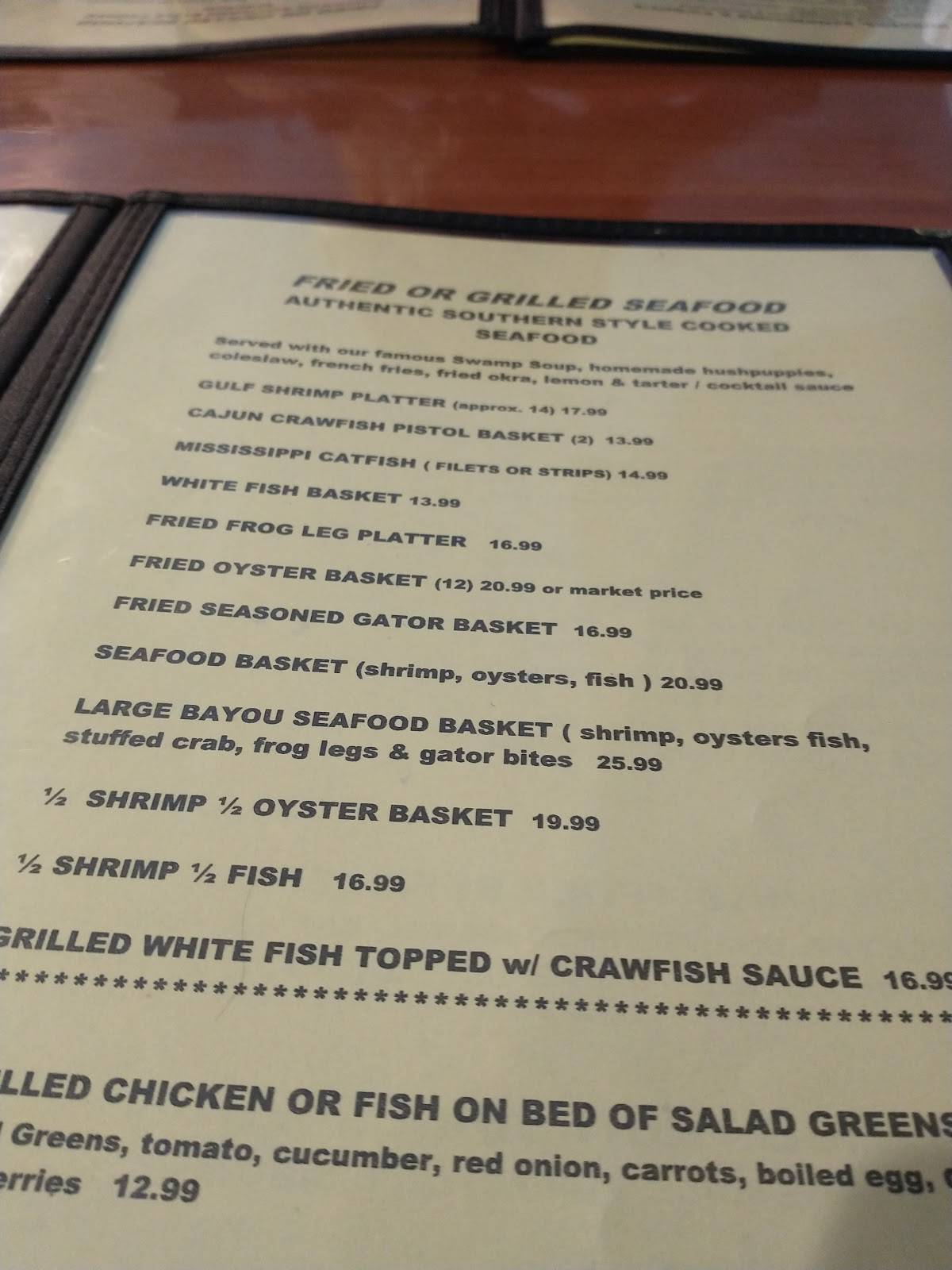 Menu at Fish River Grill restaurant, Foley