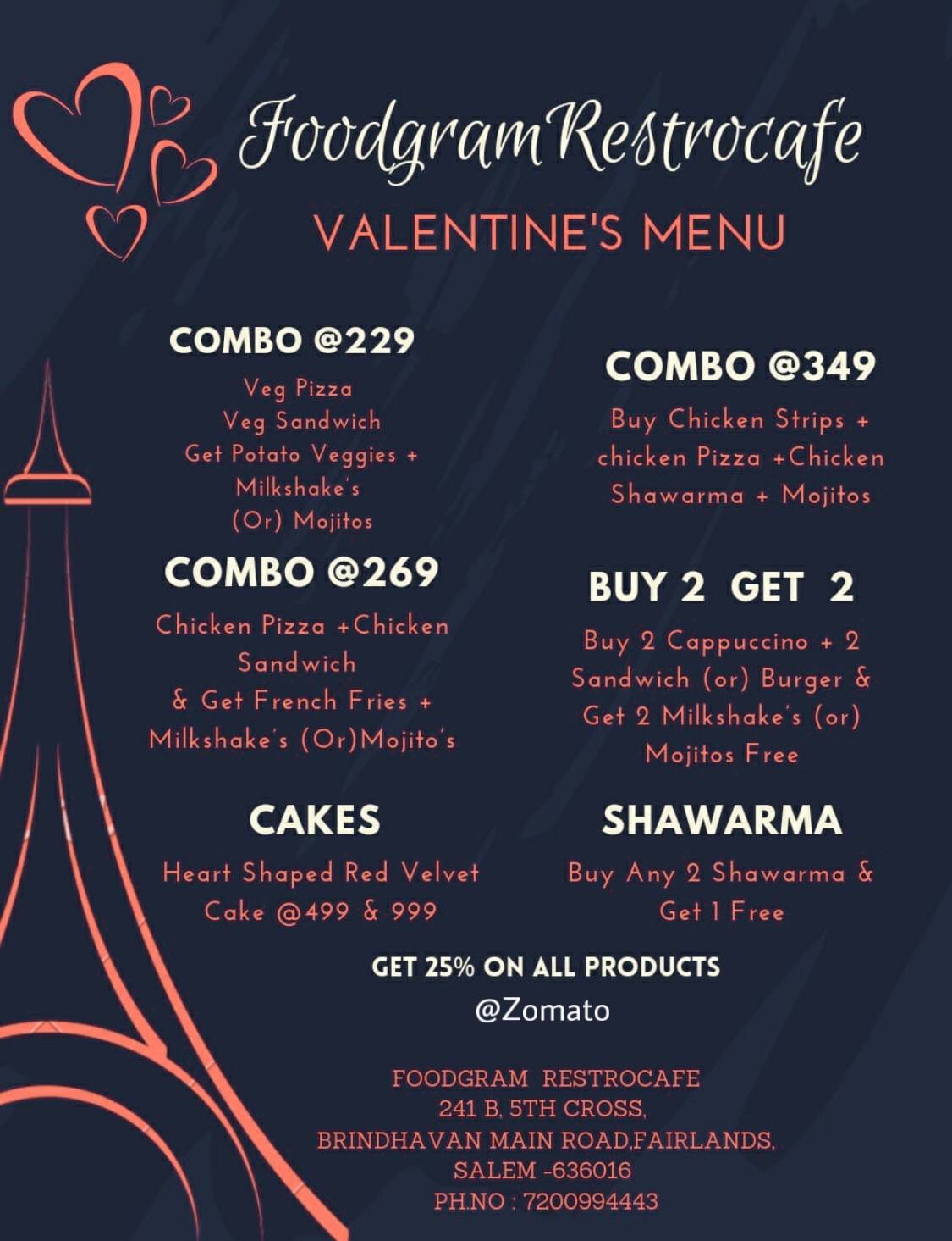 Menu at Foodgram Restro Cafe, Salem
