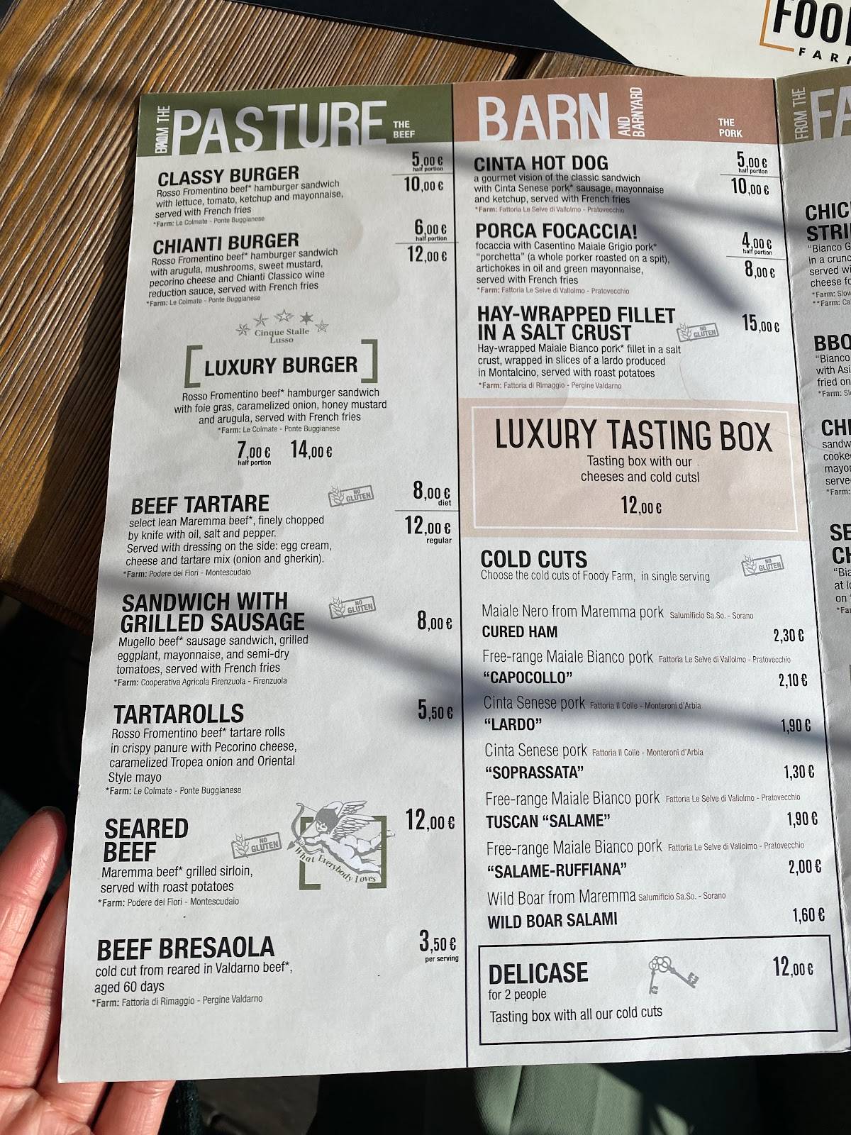 Menu da Foody Farm Firenze pub & bar, Firenze