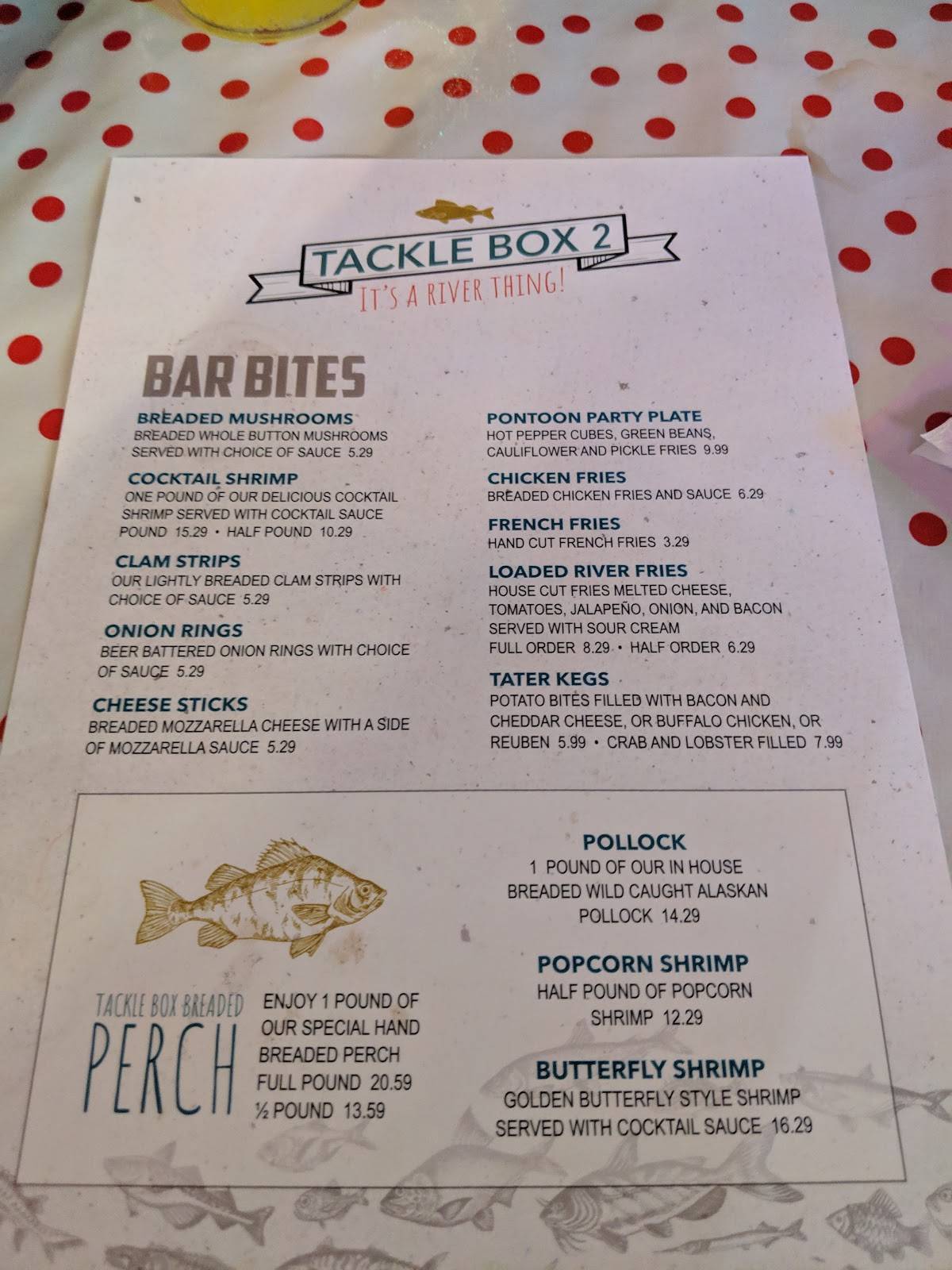 Menu at Tackle Box 2 pub & bar, Fremont, 420 Sandusky Ave