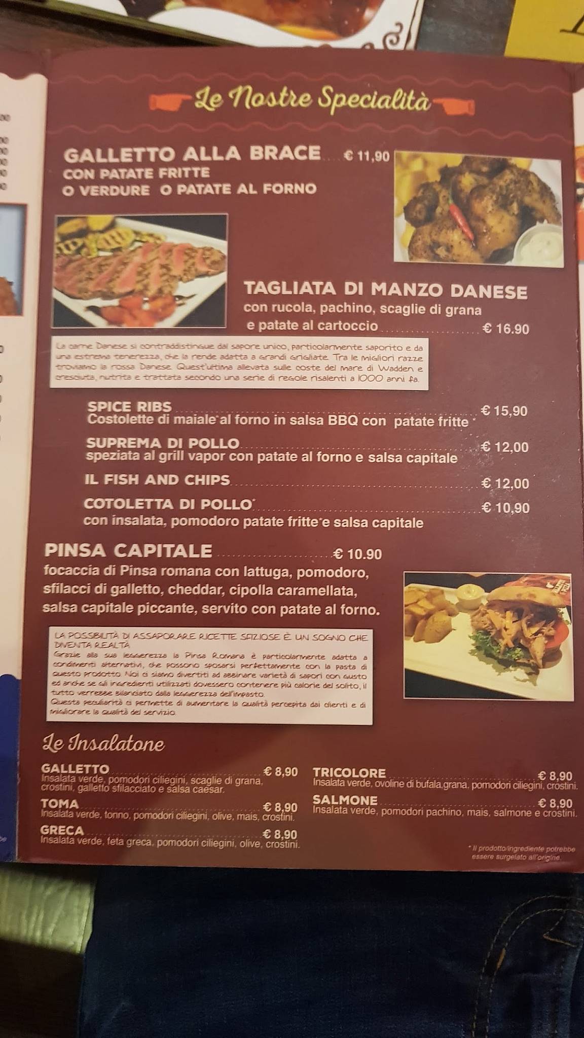 Menu at Galloway Capitale BBQ, Rome, Via di Settebagni