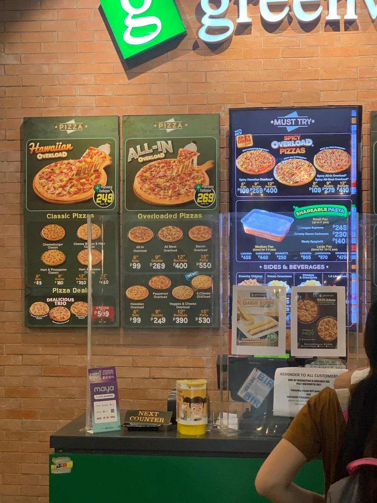Menu at Greenwich restaurant, General Trias, Level 1