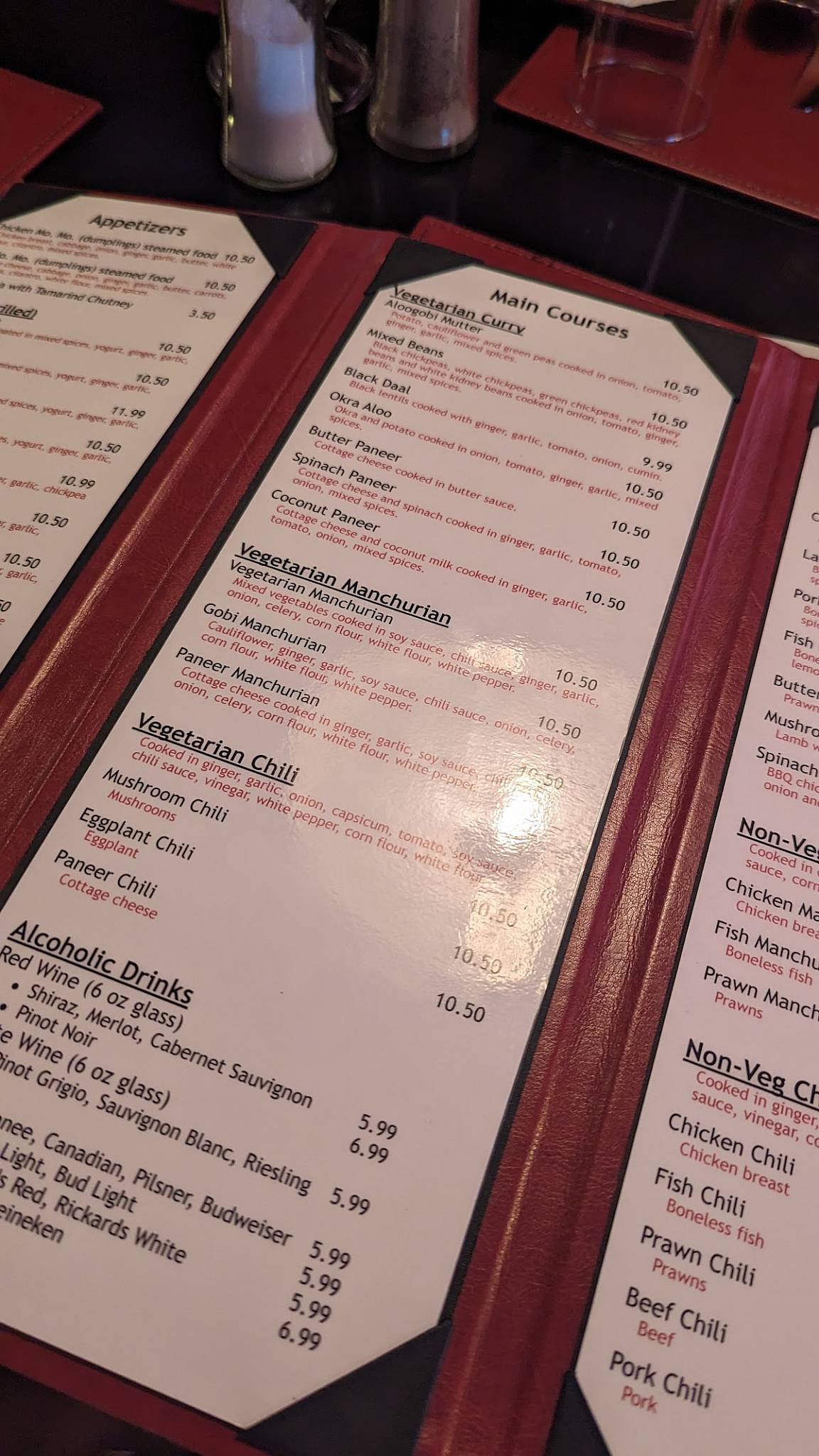 Menu at Ginger Garlic Nepalese Cuisine restaurant, Regina