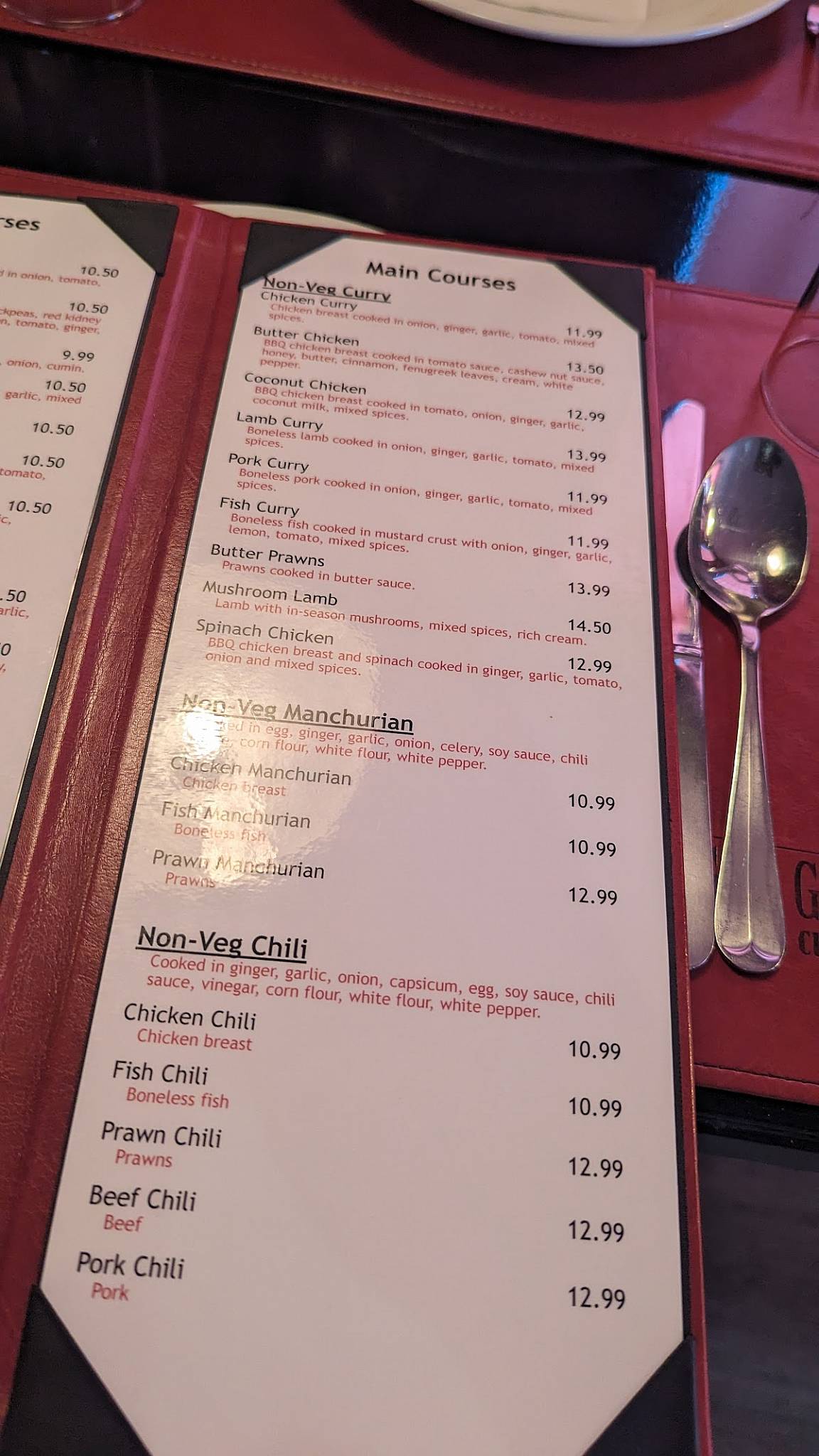 Menu at Ginger Garlic Nepalese Cuisine restaurant, Regina