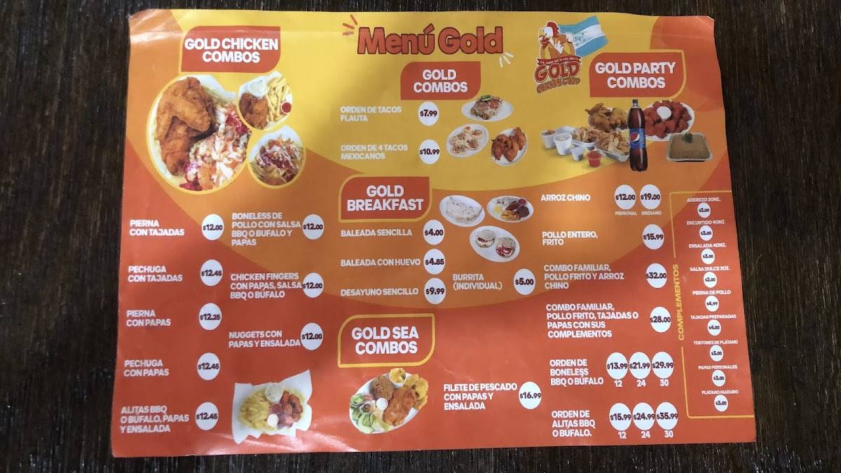 Menu at Gold Chicken Gold Miami restaurant, Doral