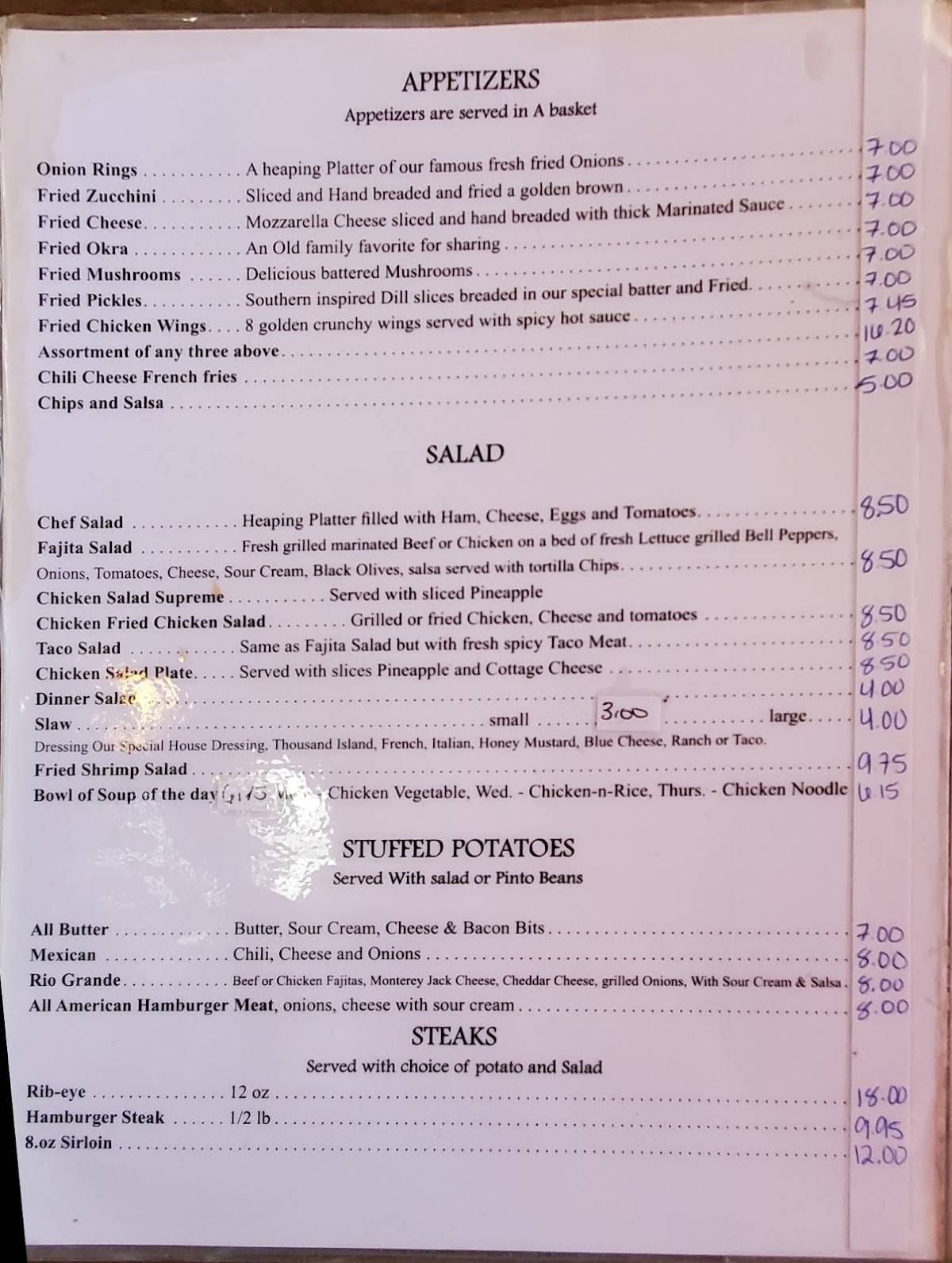 Menu at Goldmine restaurant, Garland, S First St