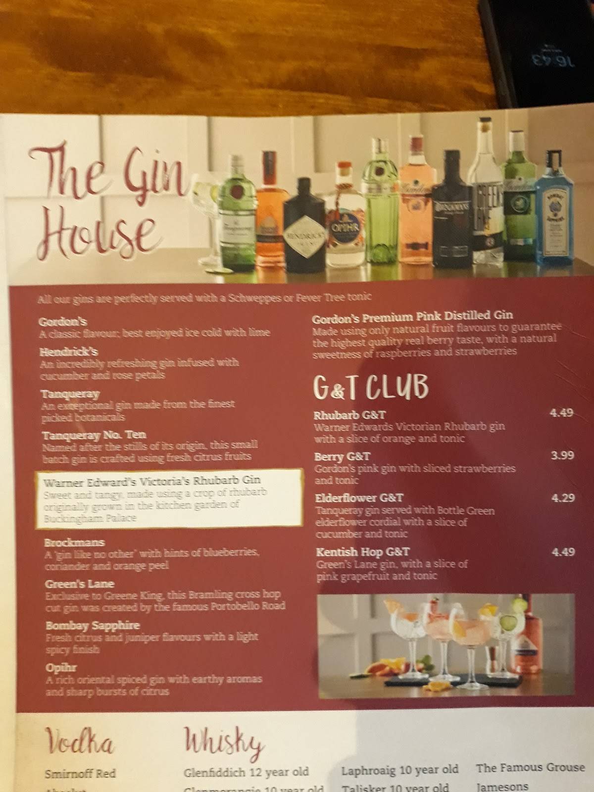 Menu at Gordon Arms - Pub & Grill, Peterborough, 527 Oundle Rd